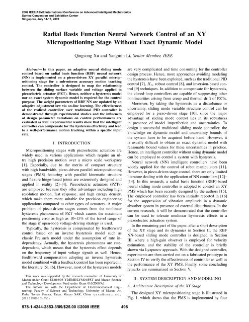 Radial Basis Function Neural Network Control of an ... - IEEE Xplore