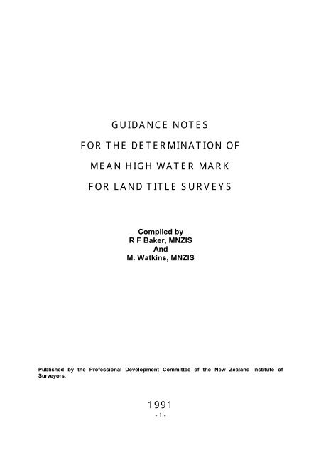 guidance notes for the determination of mean high water mark for ...