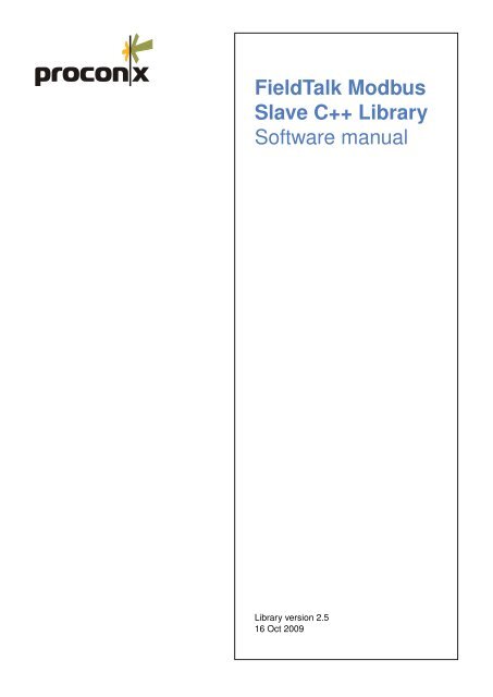 FieldTalk Modbus Slave C++ Library: Software manual - Modbus UNIX