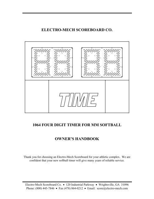 ELECTRO-MECH SCOREBOARD CO. 1064 FOUR ... - Scoreboards