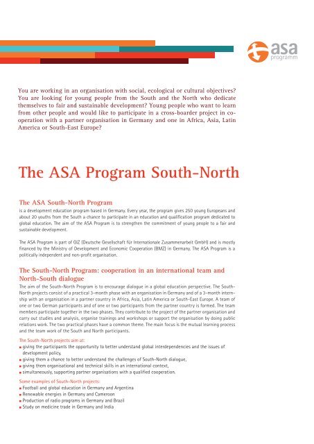 The ASA Program South-North - ASA-Programm
