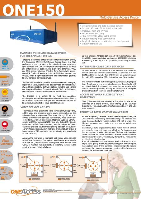 ONE150 - OneAccess extranet