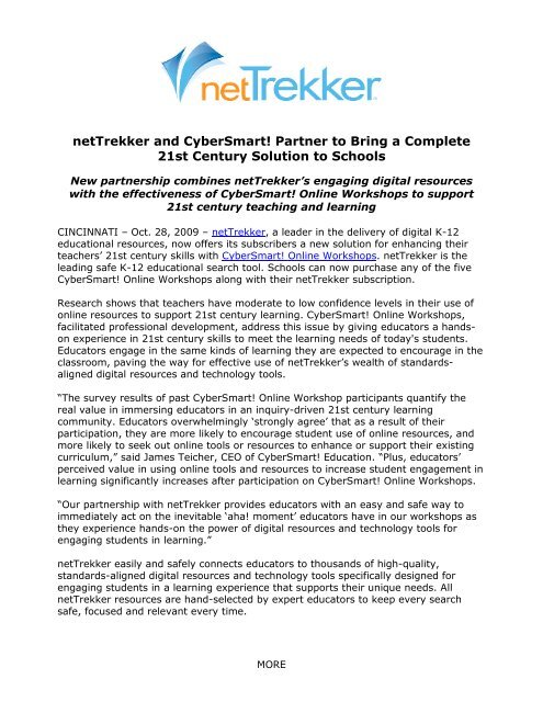 netTrekker and CyberSmart! partner to bring a complete 21st century ...