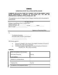 karnataka state pollution control board act - Government of Karnataka