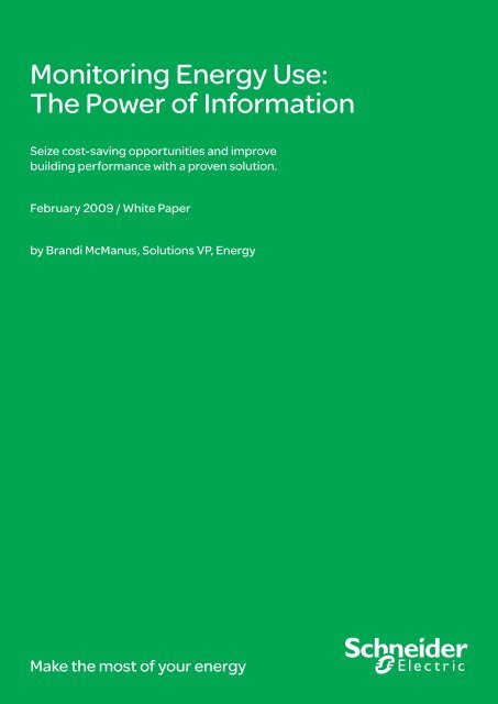 Monitoring Energy Use: The Power of Information - Schneider Electric