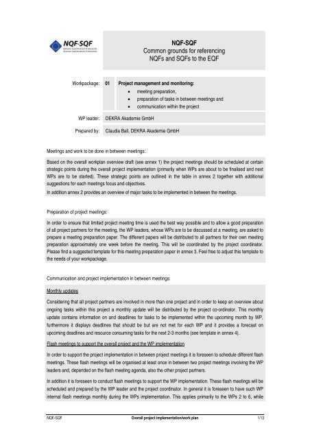 (1) Project management and monitoring - Project-Nqf-Sqf