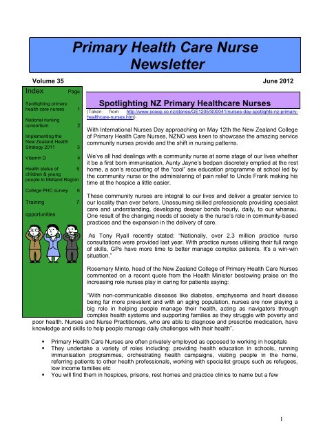 Primary Health Care Nurse - June 2012 - Tairawhiti Nurses Portal