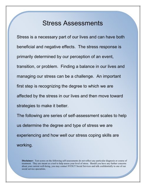 Stress Assessments - NYSUT