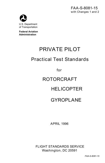 Private Pilot Practical Test Standards for Rotorcraft ... - Flight Training