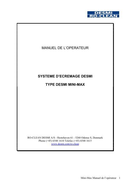 systeme d'ecremage desmi type desmi mini-max