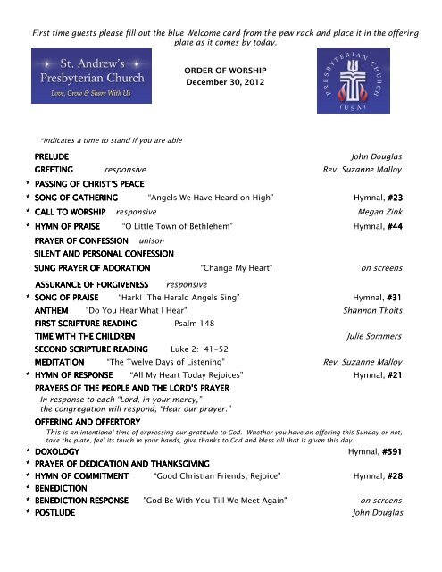 Order Of Worship Service Shephard: Addington Service Common Worship
