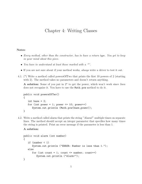Chapter 4: Writing Classes