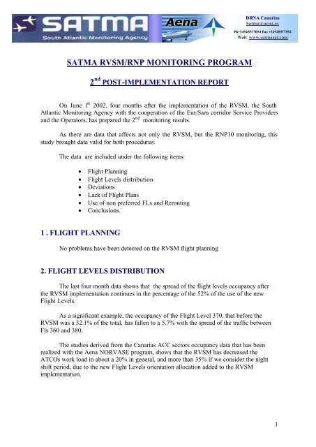 SATMA RVSM/RNP MONITORING PROGRAM 2