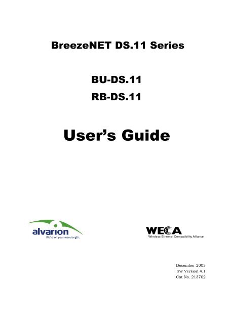 BreezeNET DS.11 - Ver 4.1 User's Guide - Alvarion