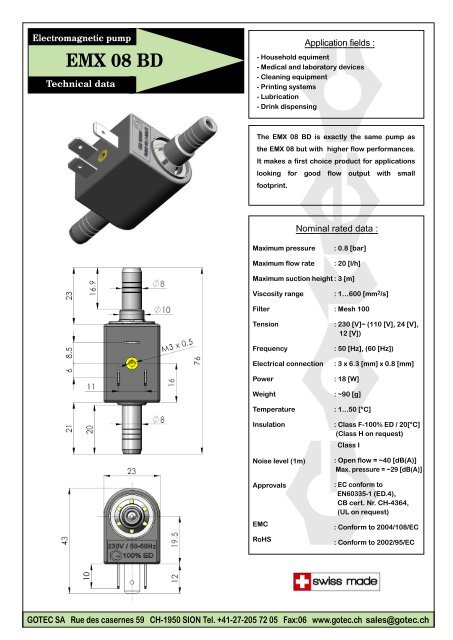 EMX 08 BD - Gotec Pumps Ltd