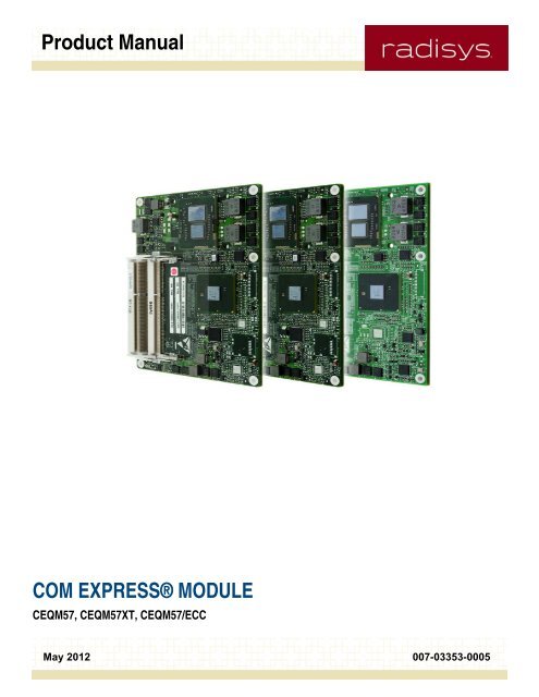 A COM Express module pinout definitions - Radisys