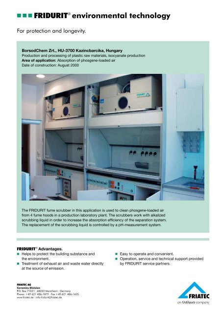 FRIDURIT environmental technology - Friatec