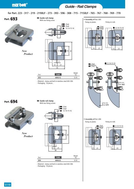 Guide - Rail Clamps R for