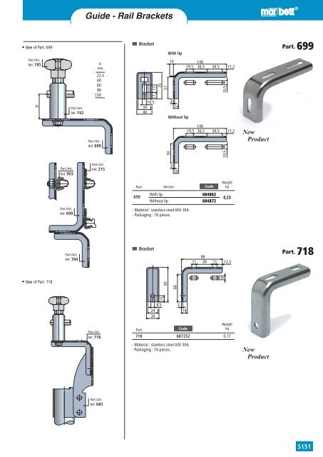 Guide - Rail Brackets R