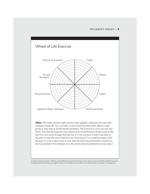 Wheel of Life Exercise