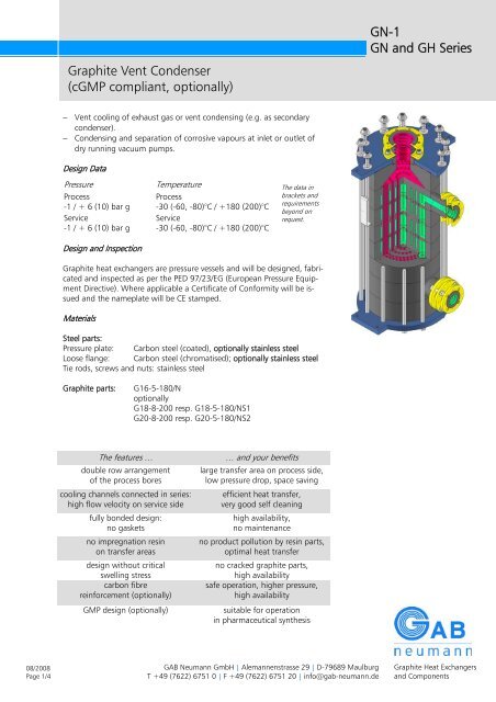 Graphite Vent Condenser (cgmp compliant ... - GAB Neumann Gmbh