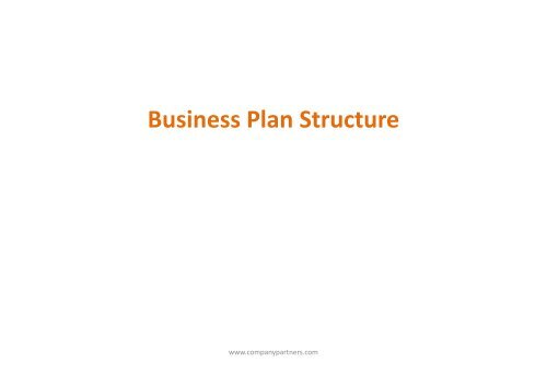Structure of a Business Plan.pdf - Company Partners