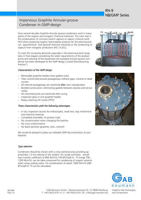 Impervious Graphite Annular-groove Condenser in Gmp-design RN ...