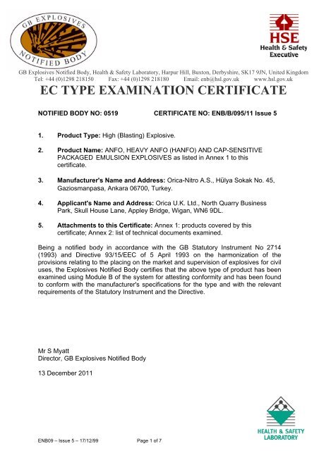 ANNEX 1 TO EC TYPE EXAMIN
