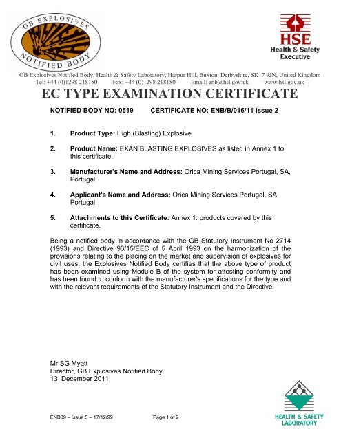 ANNEX 1 TO EC TYPE EXAMIN