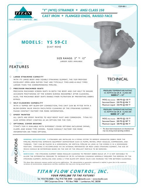 TITAN FCI MODEL: YS 59-CI - Temp-Press Inc