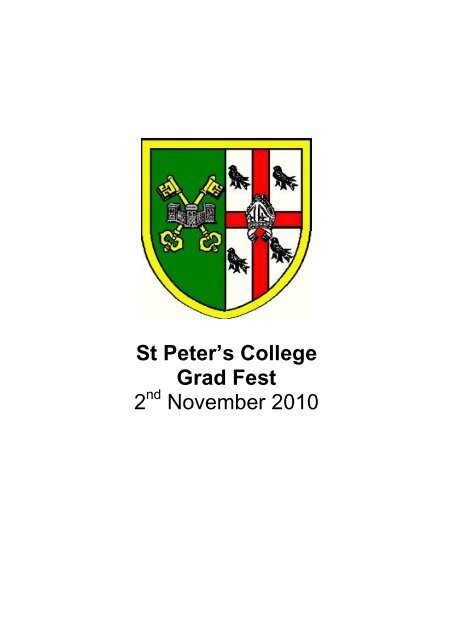 Gradfest booklet - St Peter's College