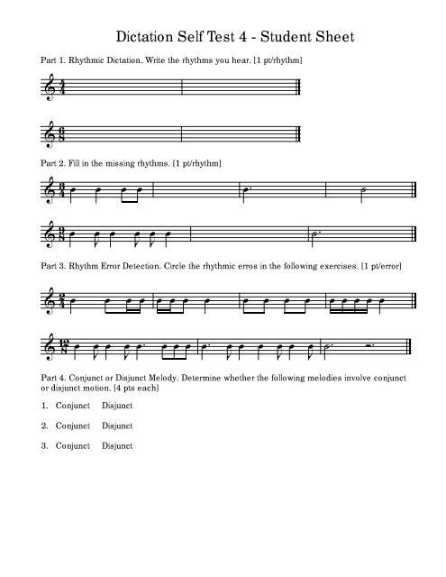 Rhythm Training Worksheets Dictation Solfège And Rhythm Training