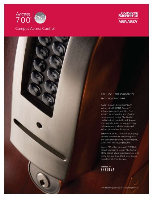 Access 700 PAC1 Sell Sheet - Access Control Solutions from ASSA ...