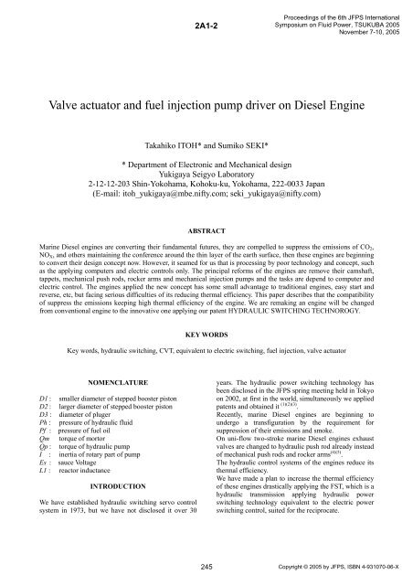 Valve actuator and fuel injection pump driver on Diesel Engine