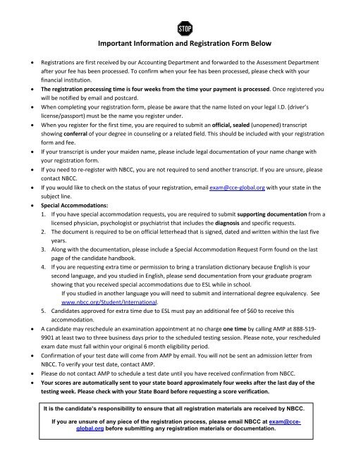 Download registration form - National Board for Certified Counselors