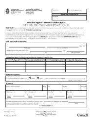 Basis of Claim Form - Immigration and Refugee Board of Canada