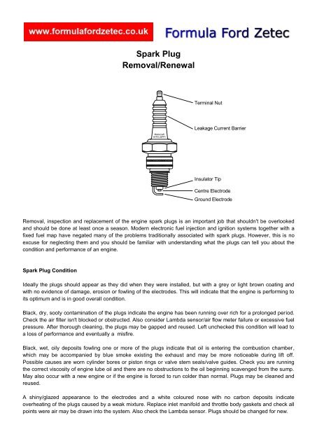 Spark Plug Removal/Renewal - Formula Ford Zetec