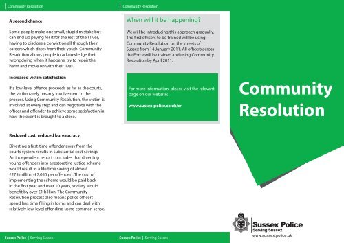 Community Resolution - Sussex Police