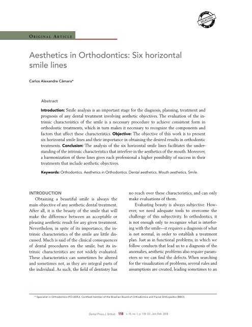 Aesthetics in Orthodontics: Six horizontal smile lines - Dental Press