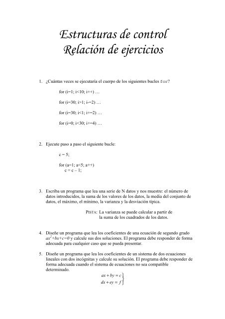 4 Estructuras de control - Ejercicios