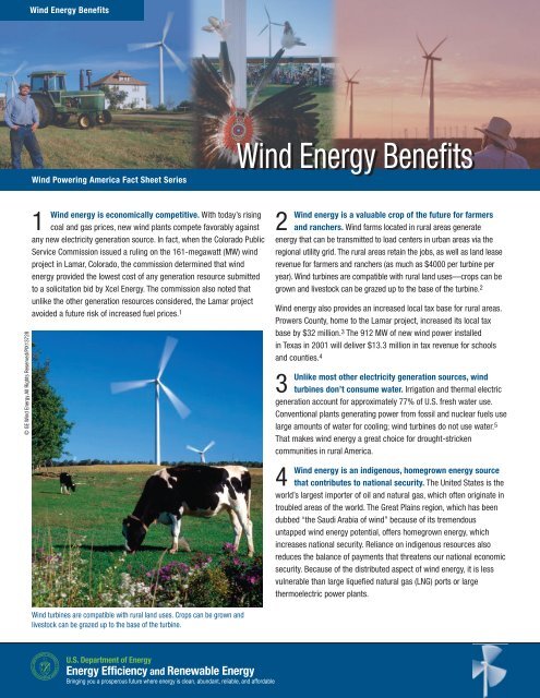Wind Energy Benefits: Wind Powering America Fact Sheet Series