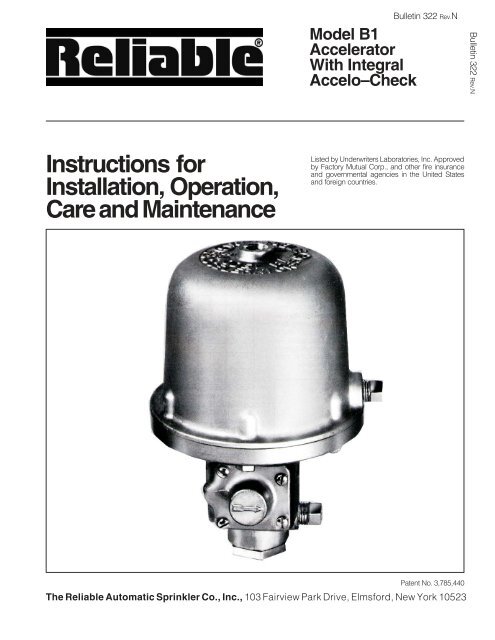 B1 Accelerator with Integral Accelo-Check - Reliable Automatic ...