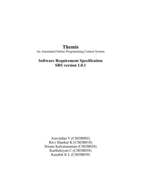 Software Requirement Specification Document