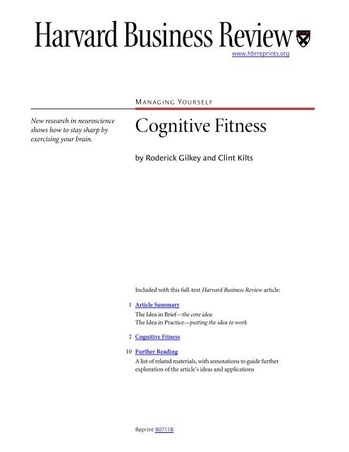 Cognitive Fitness