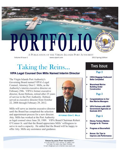 Taking the Reins... - Virgin Islands Port Authority