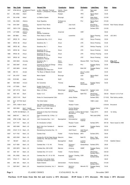 Cat. 46 By Composer.cwk - Classic Choice
