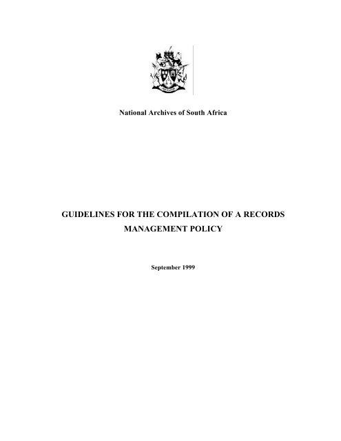 guidelines for the compilation of a records management policy
