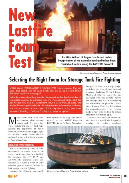 Selecting the Right Foam for Storage Tank Fire Fighting - NIFV