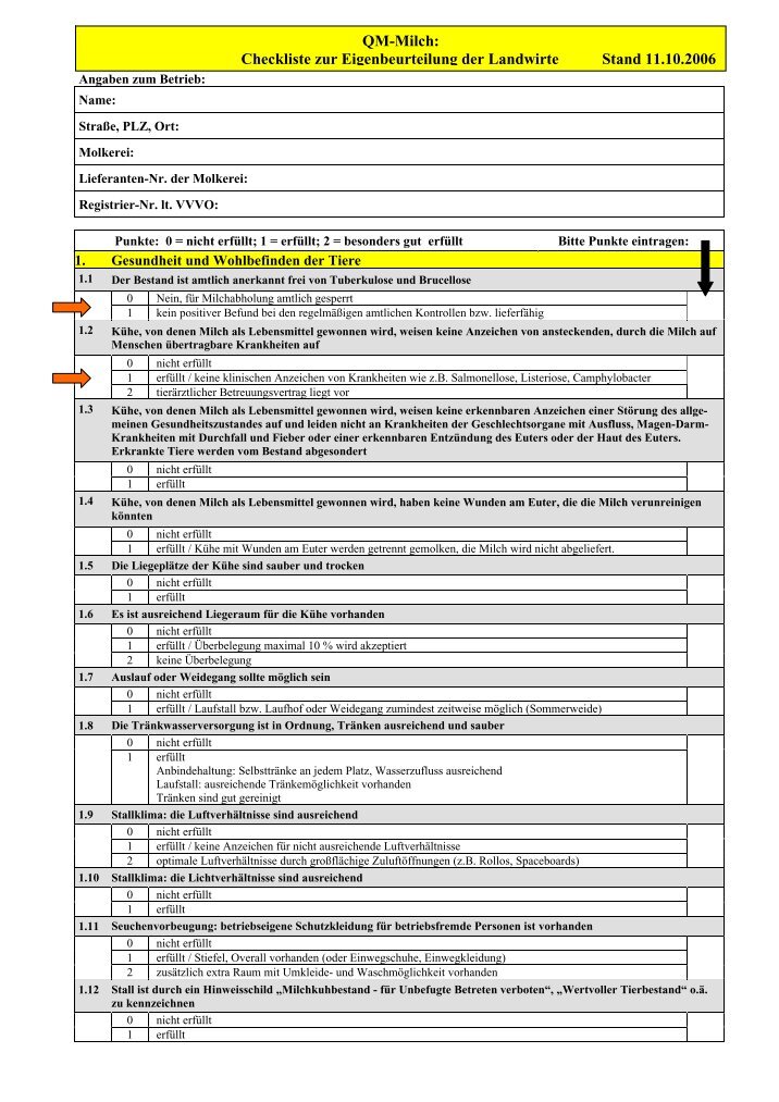 Qualitätsmanagement Milch (QM Milch) Grundsätzliches