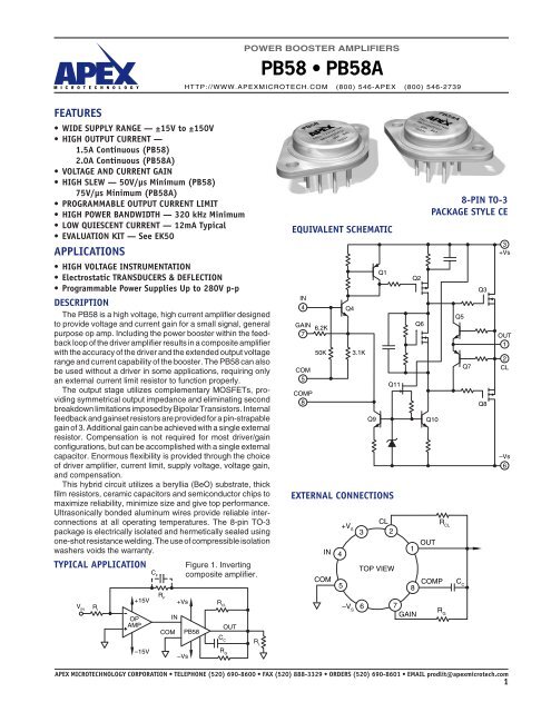 PB58 • PB58A - Apex Microtechnology